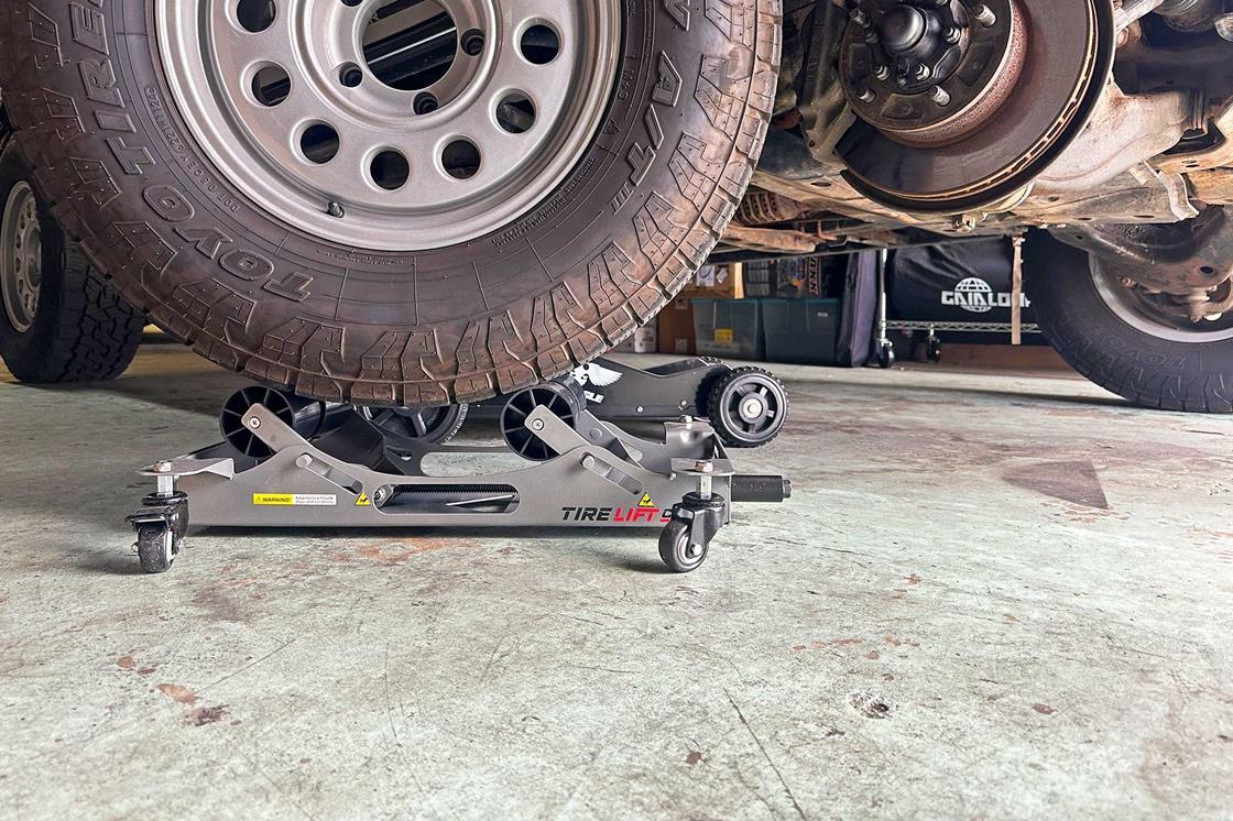 Marastar Tire Lift Caddy: A Tire Changing Back Saver | Review | OVR Mag
